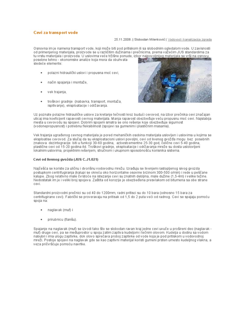 Promjer Cijevi | PDF