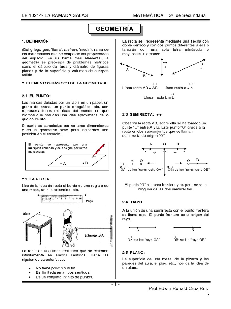 nociones basicas de geometria | Geometría | Línea (Geometría)
