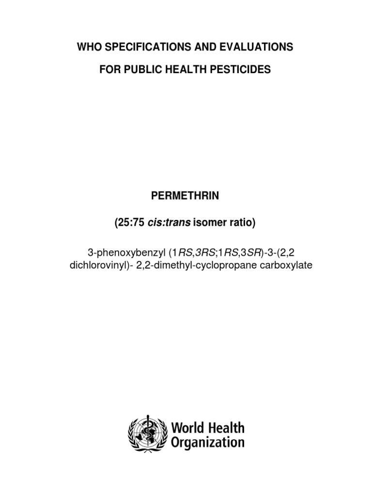 WHO Specifications for Permethrin Pesticide | PDF | Specification ...