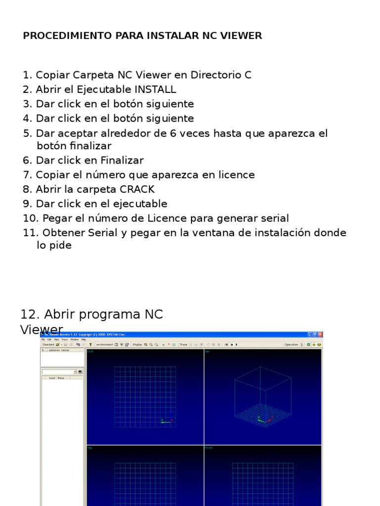 Procedimiento para Instalar NC Viewer | PDF
