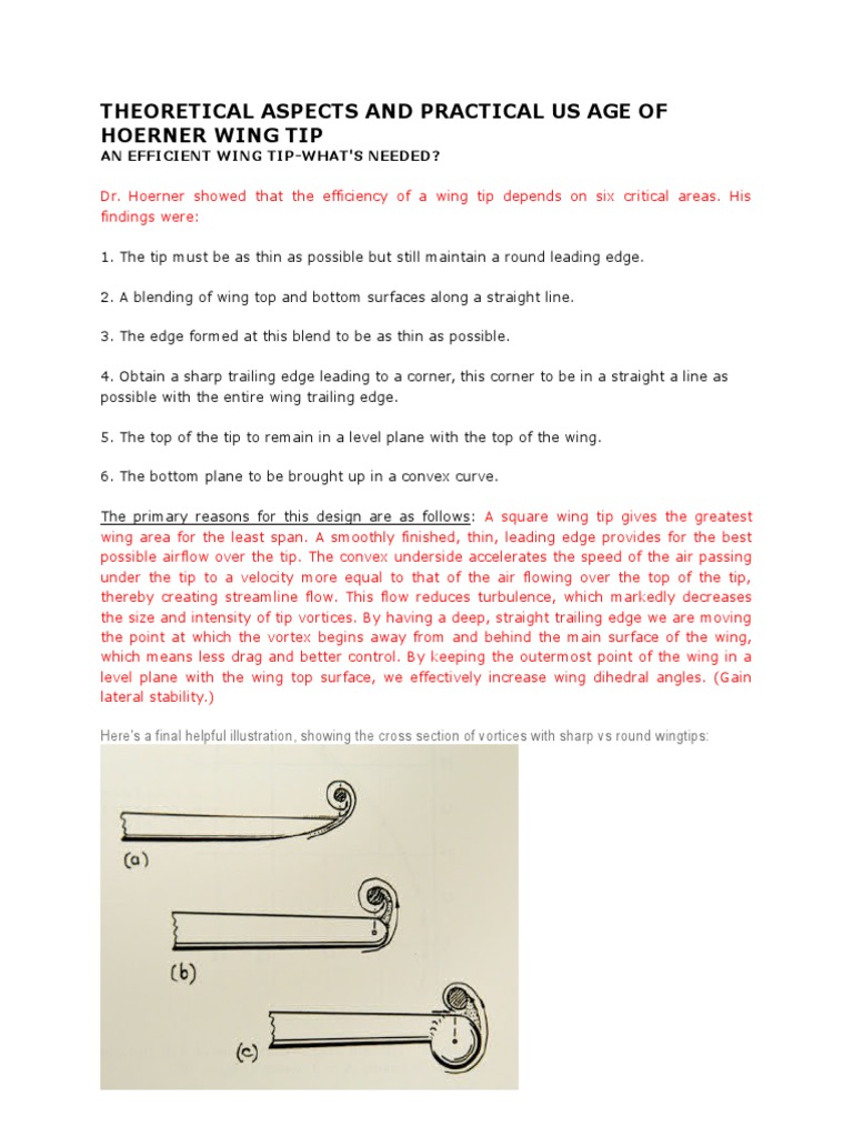 Final Report On Hoerner Wing Tip | PDF | Vortices | Flight