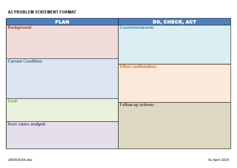 A3 Problem Statement Format | PDF