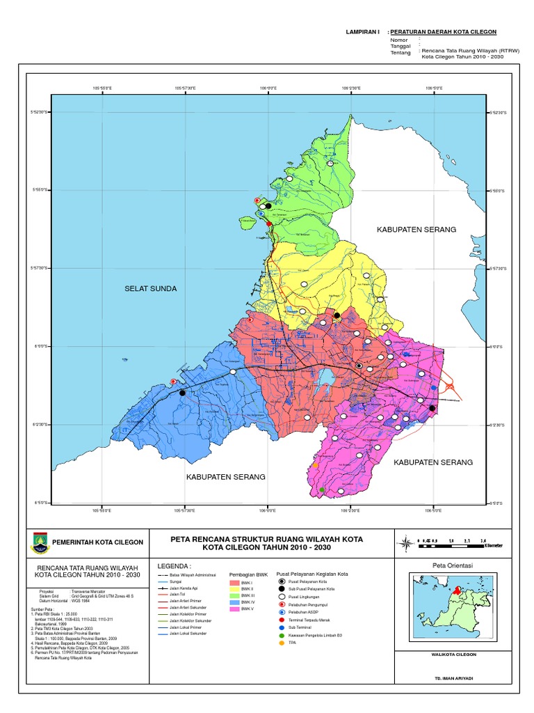 Peta RTRW Kota Cilegon 2010-2030 | PDF