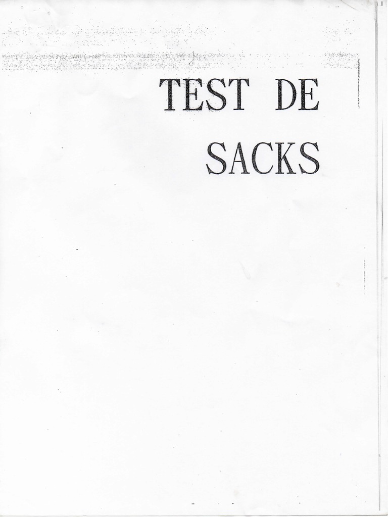 Test de Sacks Teoría | PDF