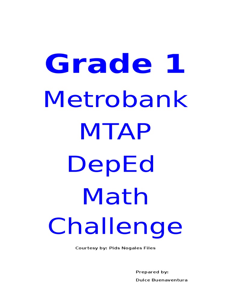 Grade 1 Mtap Reviewer | PDF | Fraction (Mathematics) | Teaching Mathematics