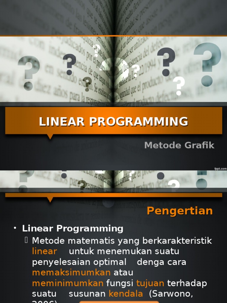 Riset Operasi Linear Programming Metode Grafik | PDF | Metode & Bahan Ajar