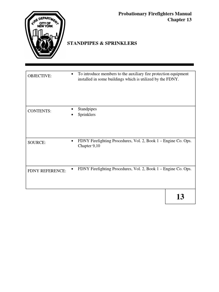 13 Standpipes Sprinklers Fdny | PDF | Fire Sprinkler System | Firefighting