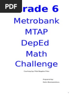 Math Quiz Bee Grade 6 | PDF | Odds | Fraction (Mathematics)