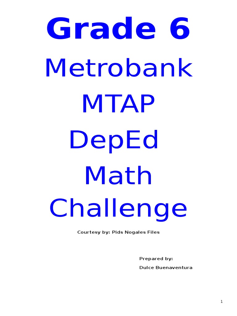 Grade 6 Mtap Reviewer | PDF