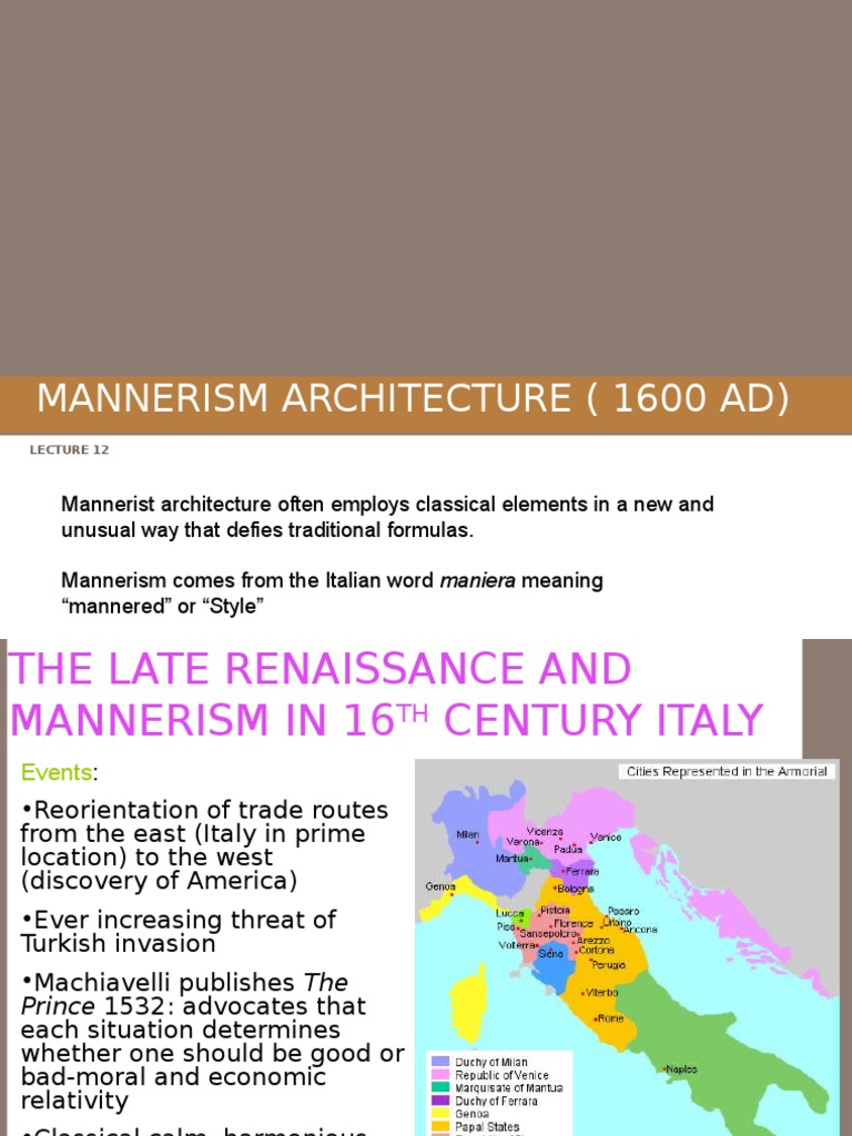 Lec-11 Mannerism Architecture | PDF | Architectural Design | Architecture