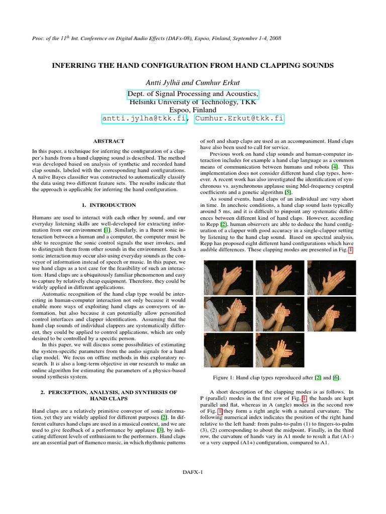 Hand Clapping | PDF | Statistical Classification | P Value