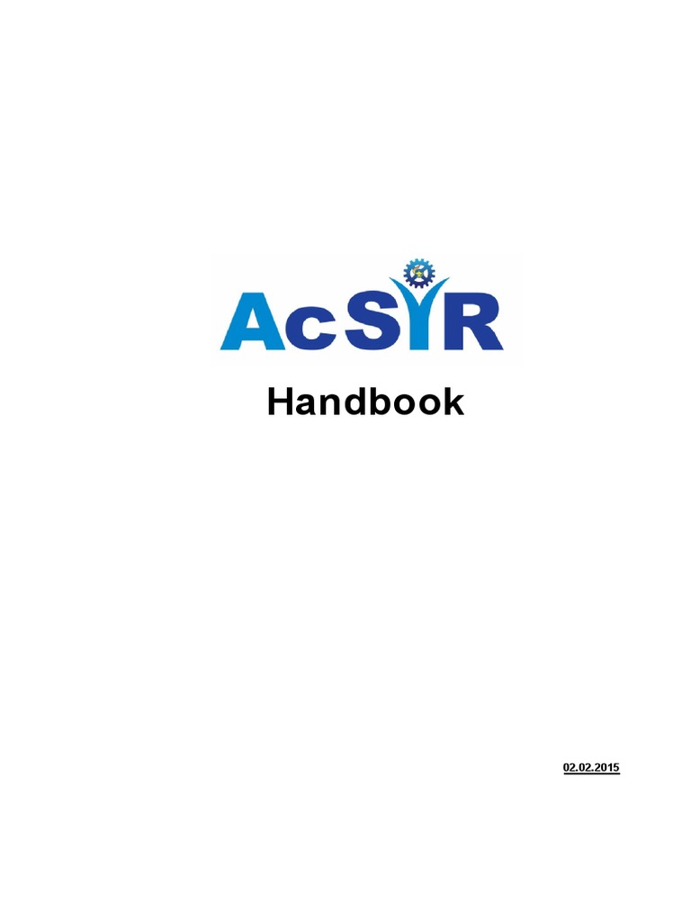 AcSIR Handbook | PDF | Thesis | Doctor Of Philosophy