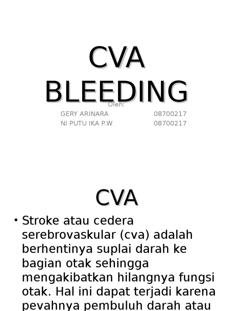 Cva Bleeding | PDF