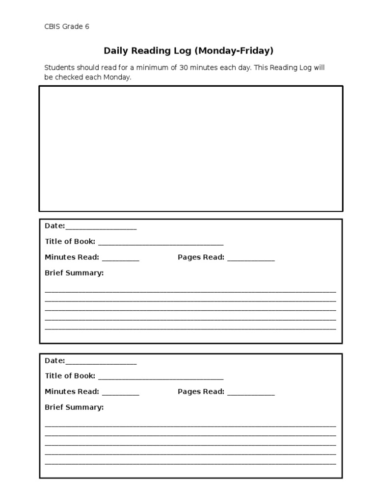 Daily Reading Log | PDF