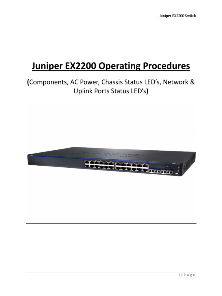 EX2200 SOP - Handout 1 PDF | PDF | Duplex (Telecommunications) | Network Switch
