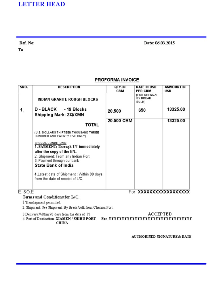 Proforma Invoice 101: A Guide to Export Documentation - Invoice