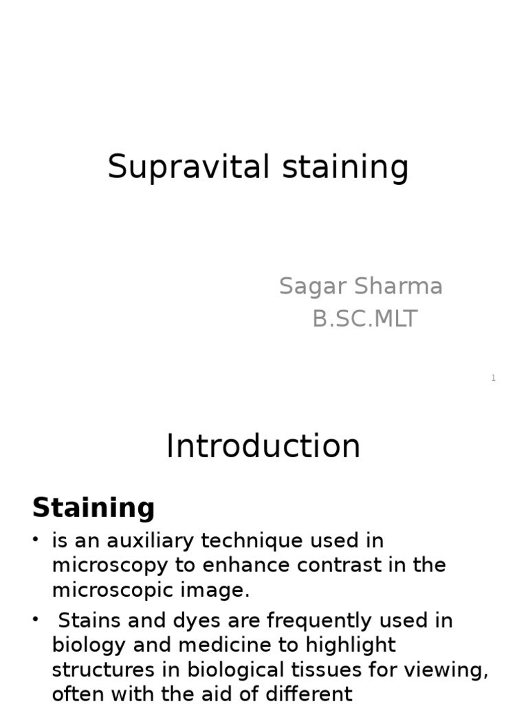 Supravital Staining | PDF | Staining | Histology