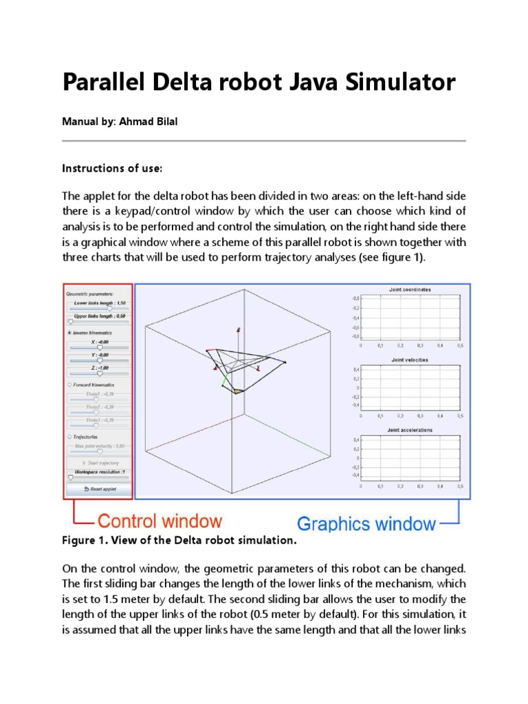 Delta Robot Java Simulator Guide | PDF | Kinematics | Trajectory