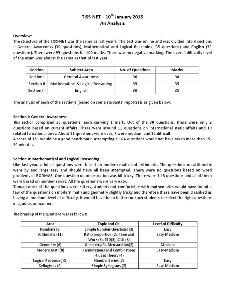 TISS Analysis 2014 | PDF | Educational Psychology | Teaching Mathematics