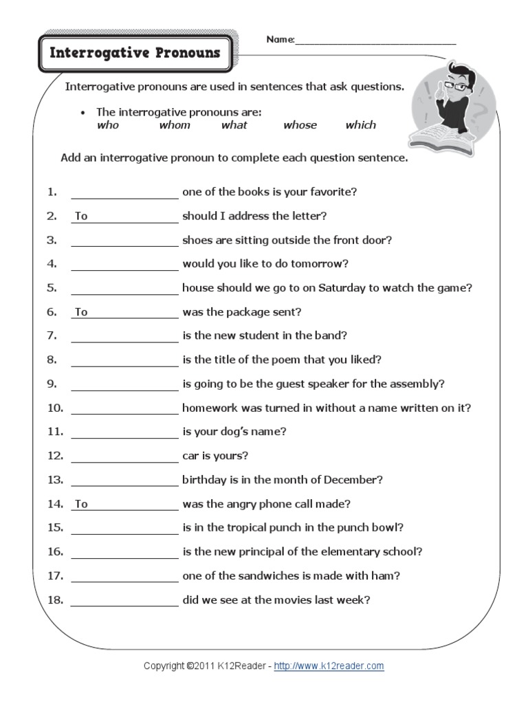 Pronoun10 Interrogative Pronouns | PDF