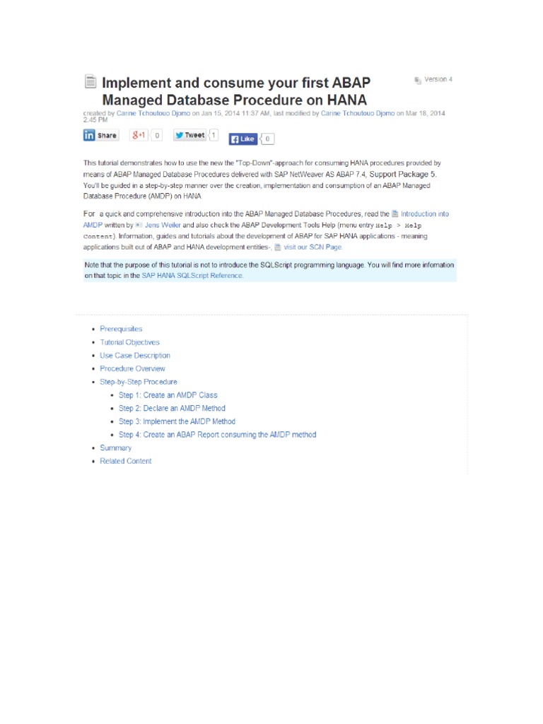 Implement and Consume Your First ABAP Managed Database Procedure On ...
