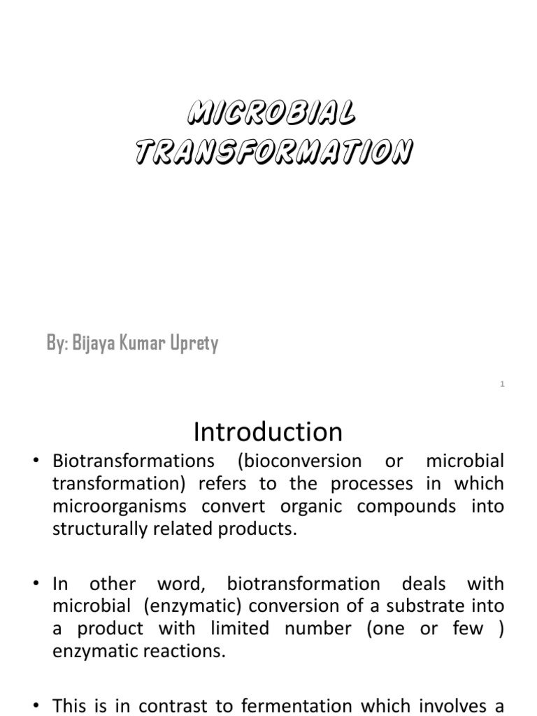 Microbial Transformation | PDF | Biotransformation | Chemical Reactions