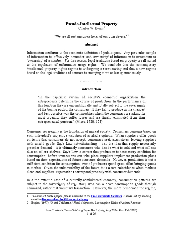 Pseudo Intellectual Property | PDF | Monopoly | Oligopoly
