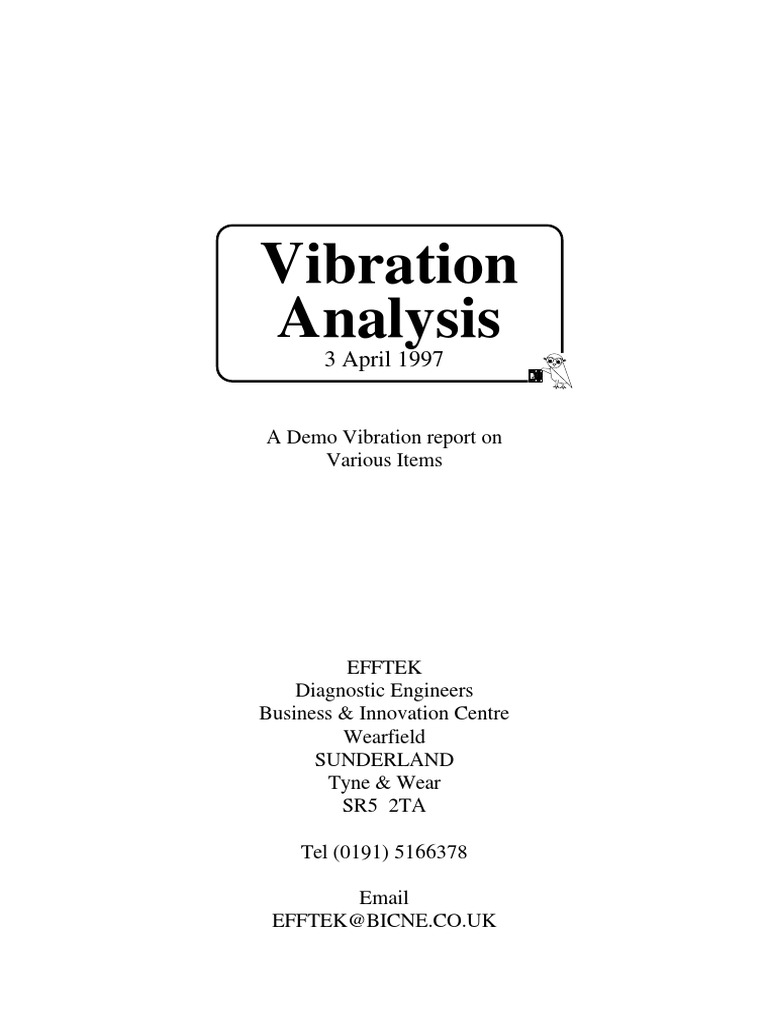 Vibration Analysis Report - April 1997 | PDF