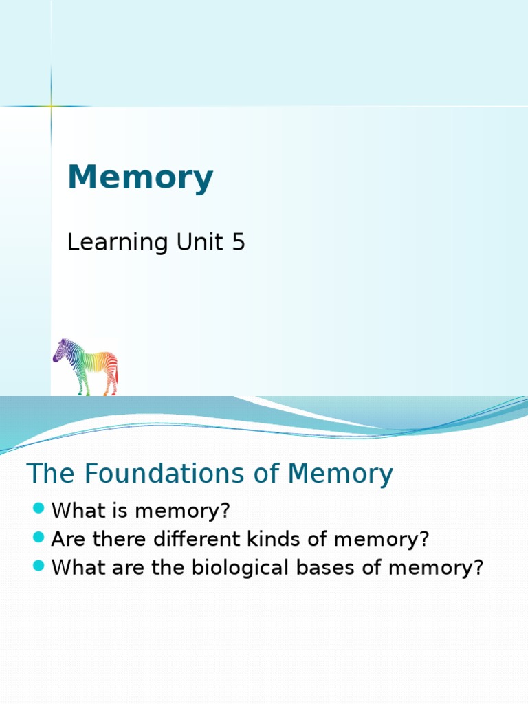 Memory: Learning Unit 5 | PDF | Recall (Memory) | Long Term Memory