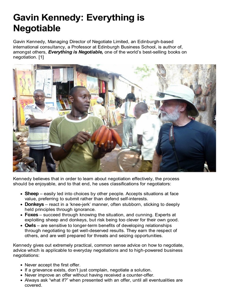 Gavin Kennedy Everything Is Negotiable | PDF | Negotiation ...