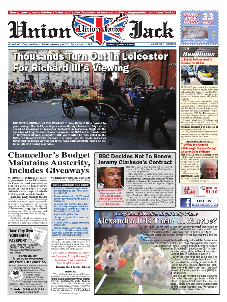 Union Jack News - April 2015 | PDF | One Direction | Labour Party (Uk)