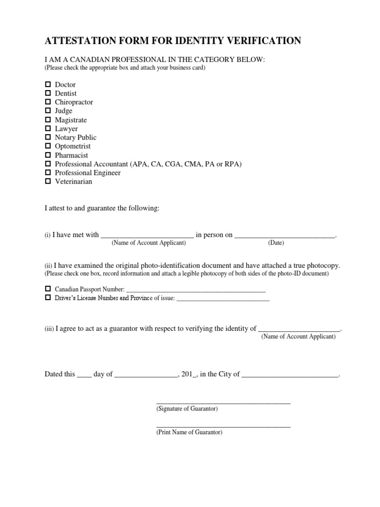 Attestation Form | PDF