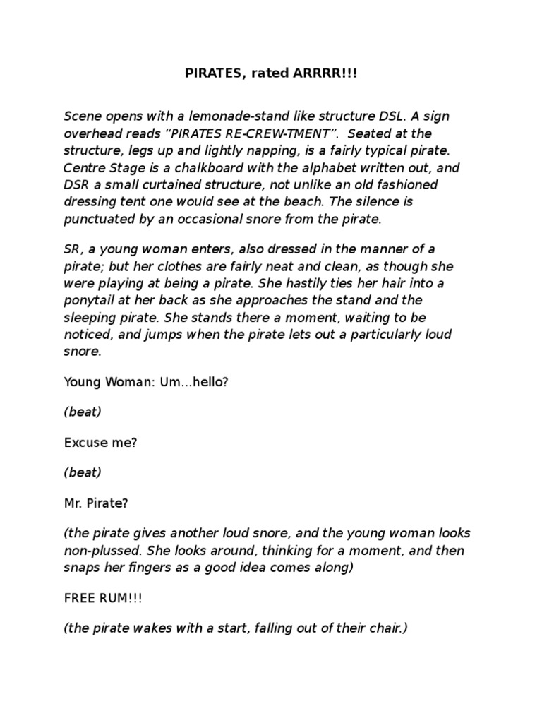 PIRATES, Rated ARRRR!!!: Young Woman: Um... Hello? | PDF | Leisure ...