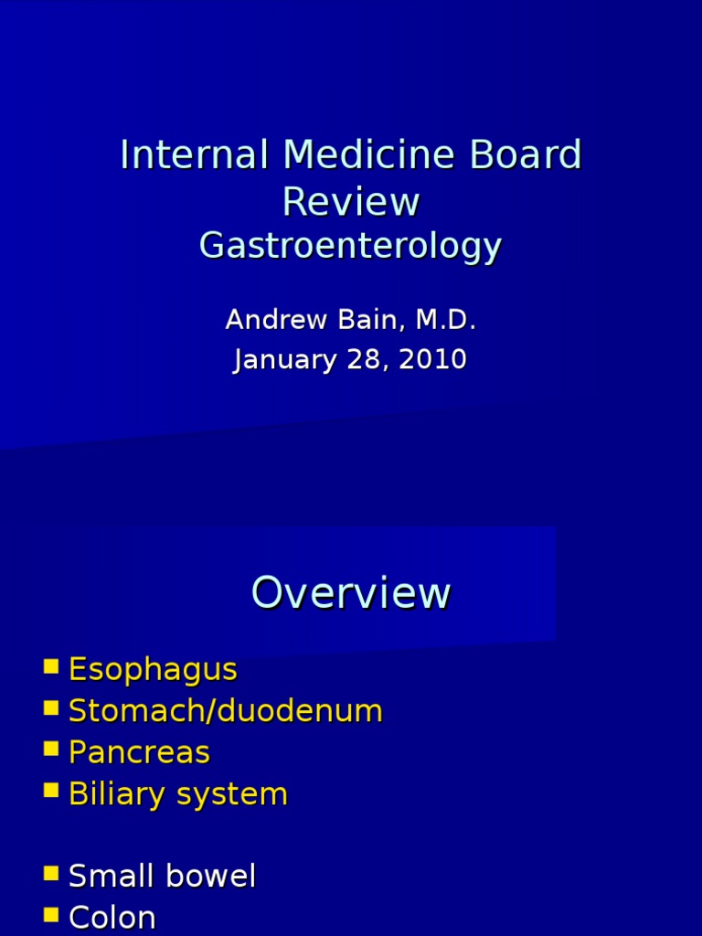 Internal Medicine Exam Prep | PDF | Gastroesophageal Reflux Disease ...