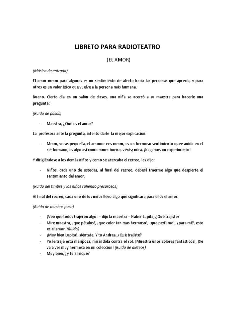 Libreto Para Radioteatro