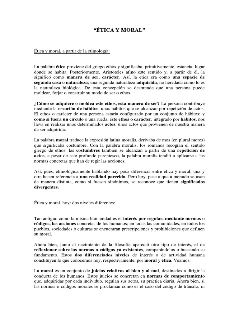 Ética y Moral | PDF | Moralidad | Comportamiento