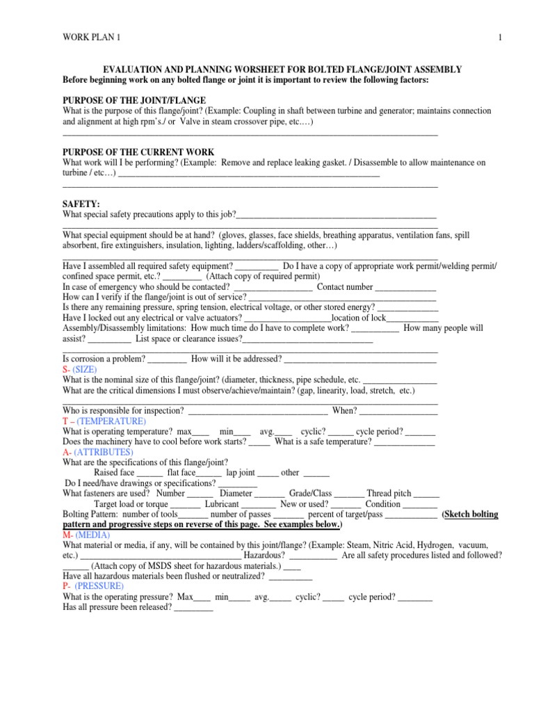 Guidelines for Safely Assembling and Disassembling a Bolted Flange ...