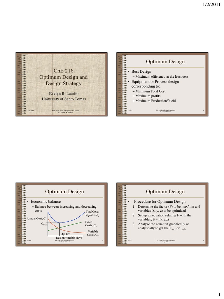 Optimum Design Principles | PDF | Mathematical Optimization | Equations