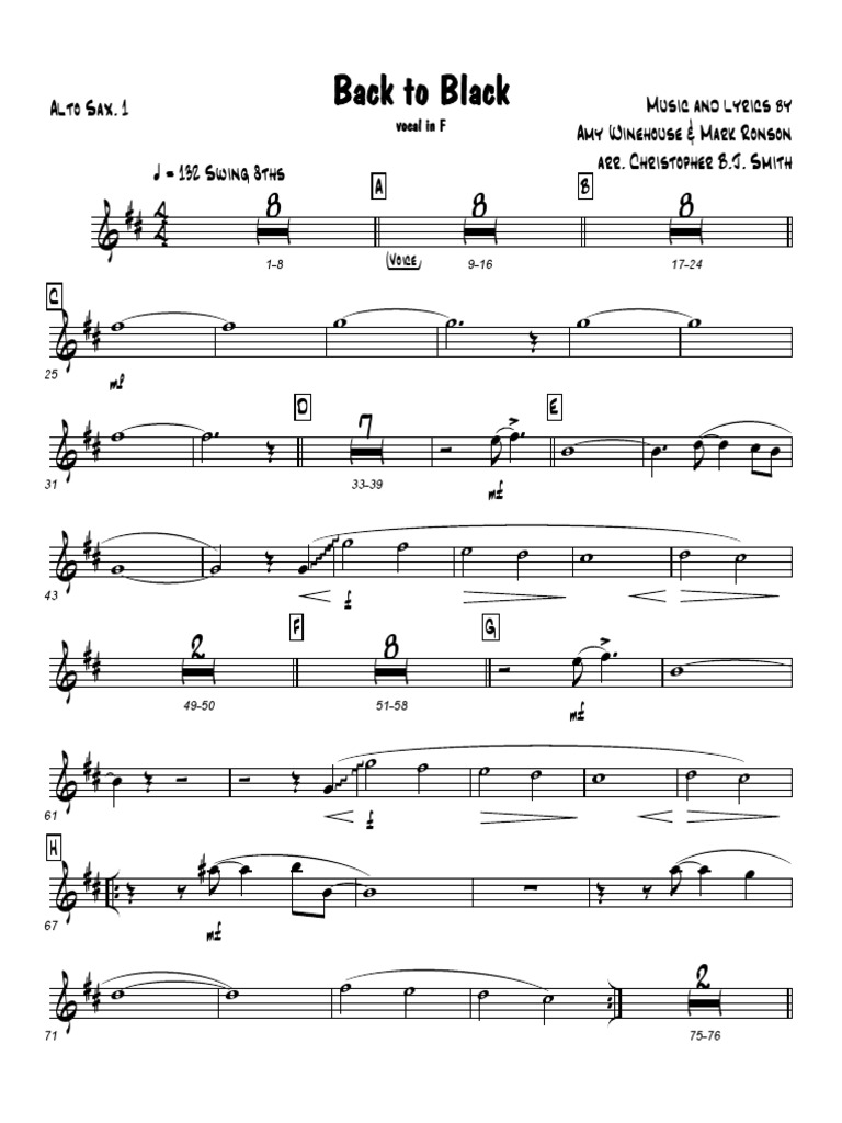 Back in Black - Mus - Alto Sax. 1 | PDF