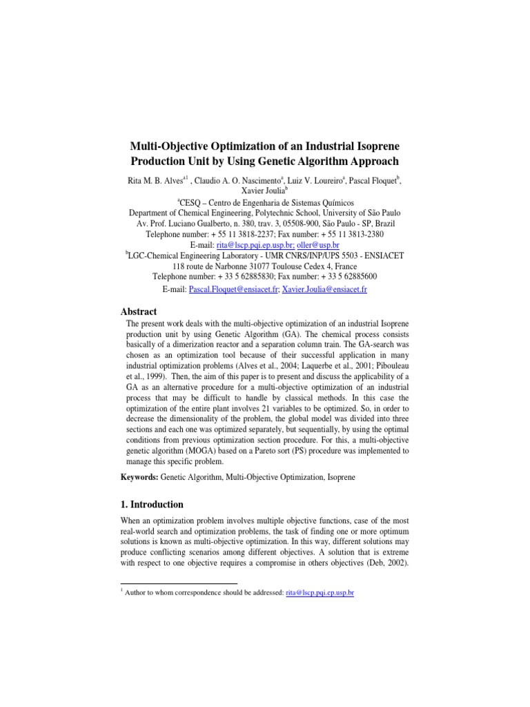 Tabla Completa Del Isopreno | PDF | Mathematical Optimization | Genetic Algorithm