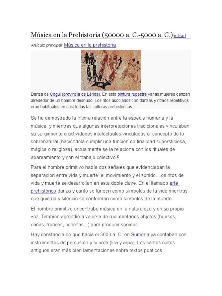 Música en la Prehistoria y Antigüedad | PDF | Instrumentos musicales ...