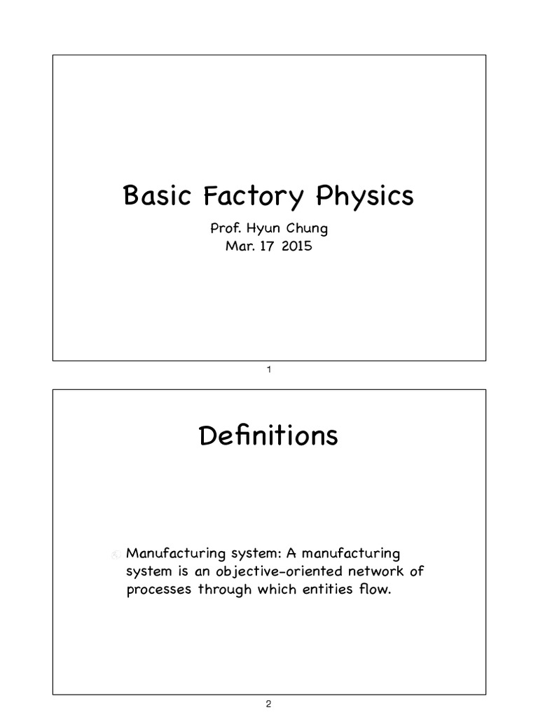 Basic Factory Physics: Prof. Hyun Chung Mar. 17 2015 | Download Free ...