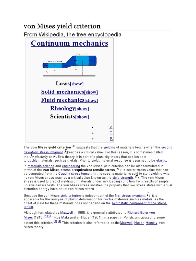 Von Mises Yield Criterion | PDF | Yield (Engineering) | Building ...