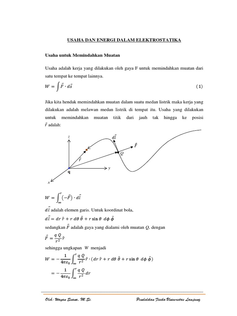 Usaha Energi Elektrostatik | PDF
