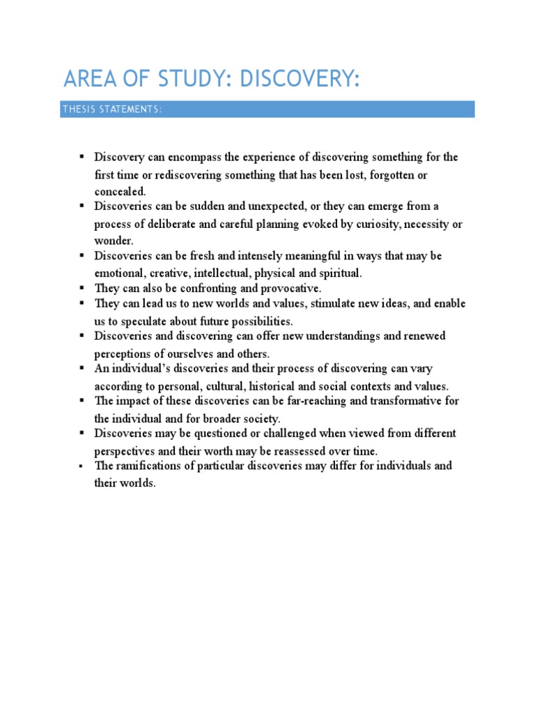 Understanding Discovery Statements | PDF | Self-Improvement