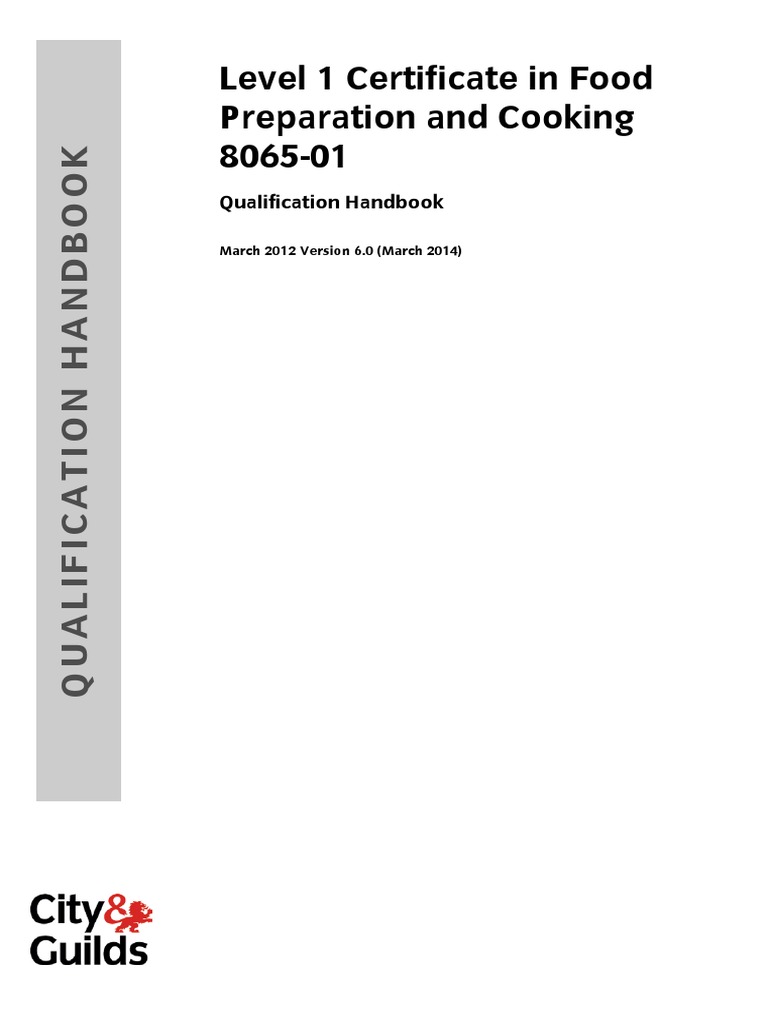 Certificate Qualification Handbook | PDF | Grilling | Baking