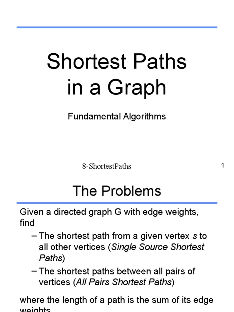 Shortest Paths | PDF | Discrete Mathematics | Theoretical Computer Science