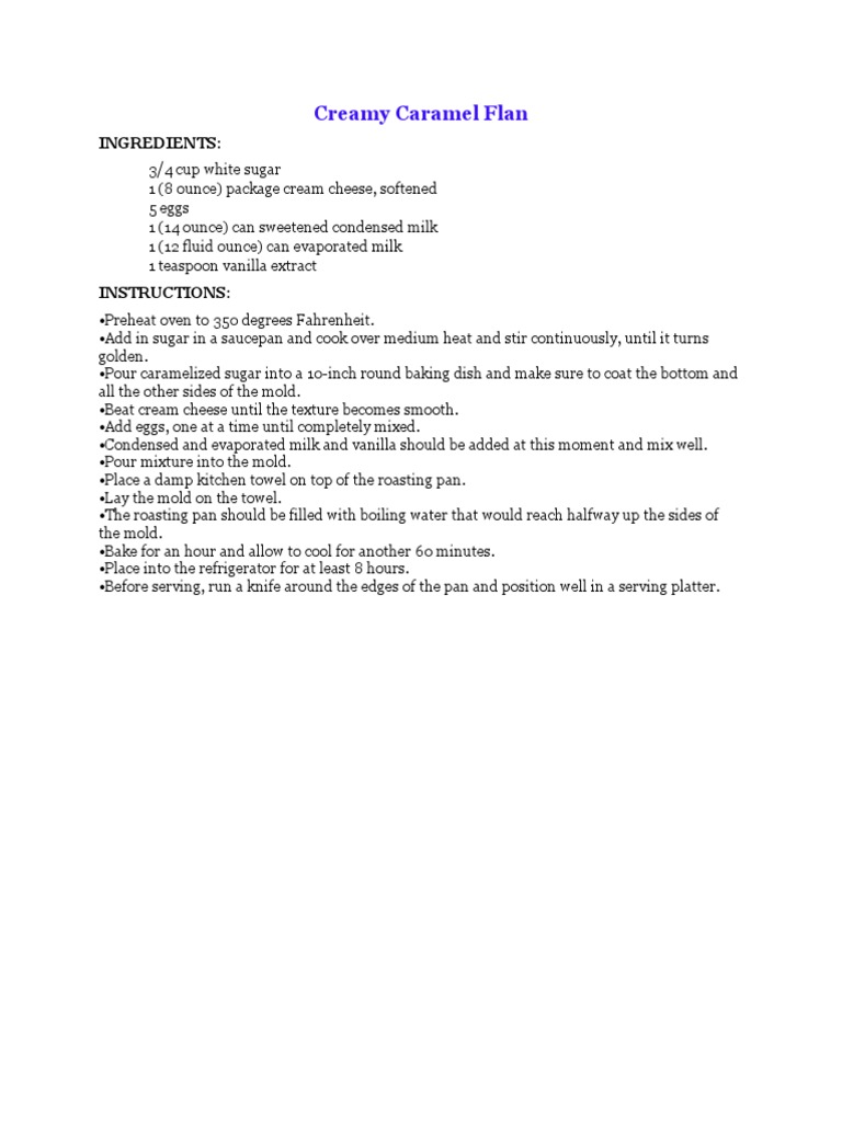 Spanish Desserts | PDF | Teaspoon | Custard