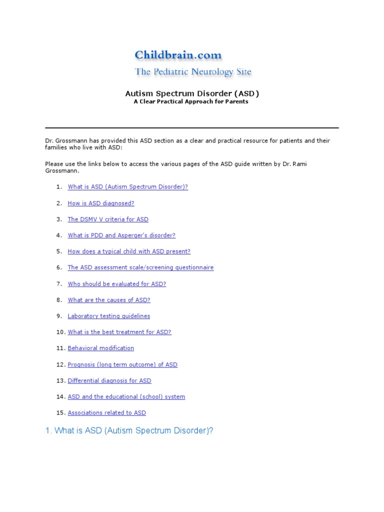 A Comprehensive Guide to Autism Spectrum Disorder: Diagnosis, Criteria ...
