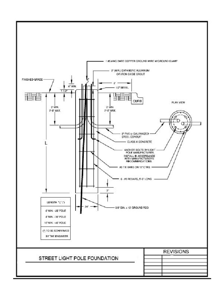 Street Light Pole Foundation Details | PDF